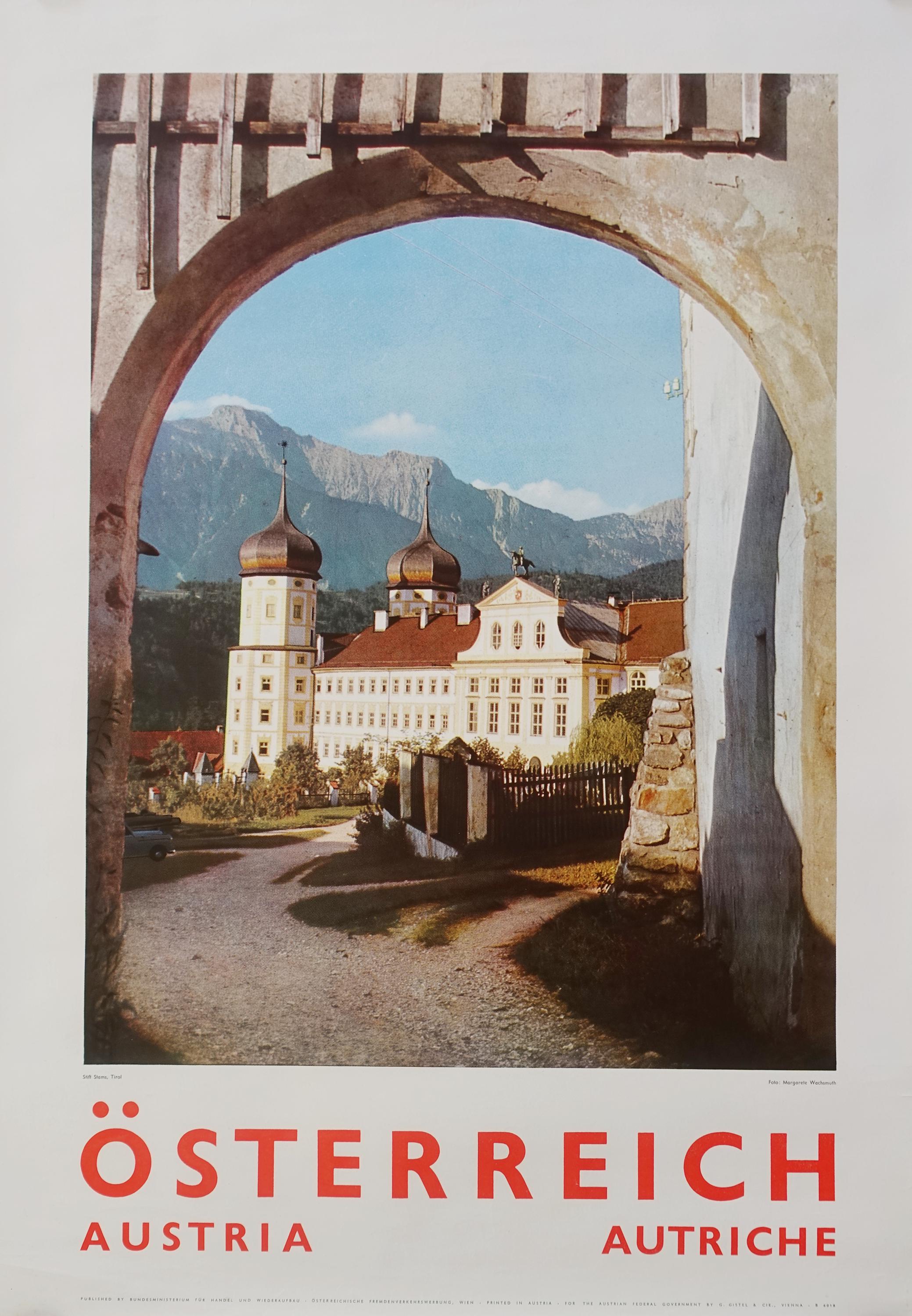 1960s Austria Travel Poster Stift Stams, Tirol - Original Vintage Post ...